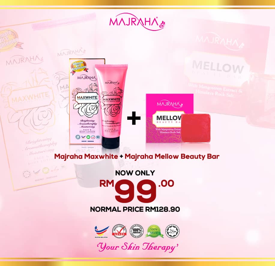 BUY MAJRAHA MAXWHITE LOTION + ANY OTHER MAJRAHA PRODUCT AND GET 1 FREE MELLOW BEAUTY BAR